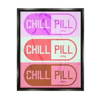 Stupell Various Chill Pill Shapes Floating Framed Canvas Wall Art ...