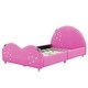 Twin Size Upholstered Platform Bed with Strawberry Shaped Headboard and ...