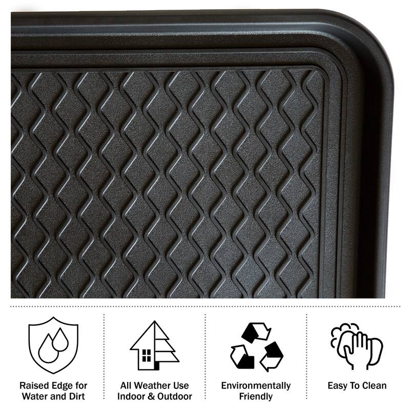 Large All-Weather Indoor/Outdoor Boot Tray - Weather-Resistant Plastic ...