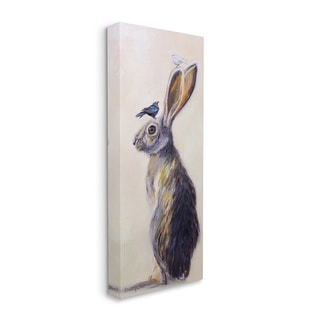 Stupell Minimal Woodland Rabbit with Perched Birds Painting Canvas Wall ...