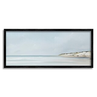 Stupell Soft Blue Beach Landscape Framed Giclee Art Design by Rick ...