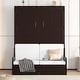 Queen Size Murphy Bed with Bench and Removable Cushion, Modern Wall Bed ...
