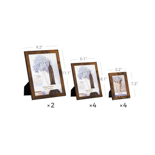 Picture Frames Set of 10 Frames with Glass Front - Two 8" x 10" in ...