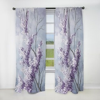 Designart - Beautiful Lilac Dreamscape IV - Lilacs Curtain - Blackout ...