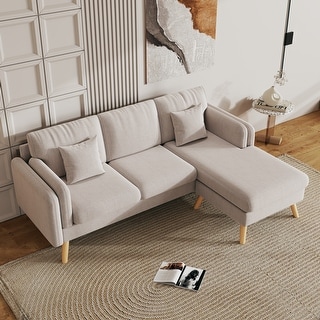 Light Grey L-Shaped Sectional Sofa with Chaise - Bed Bath & Beyond ...