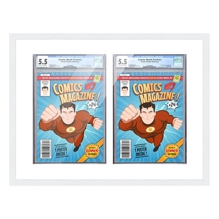 Comic Book Frame Wall Display with Mat for 2 CGC, CBCS OR PGX Graded ...
