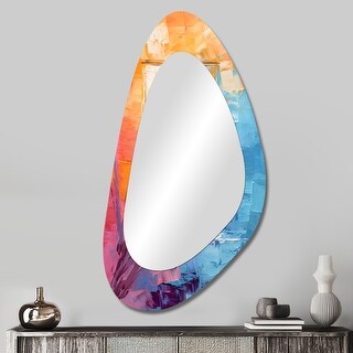 Pastel Color Tropical Windows View II - Abstract Floral Wall Mirror ...