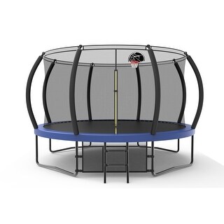 Jump into Fun: 14FT Outdoor Trampoline with Safety Net Basketball Hoop ...