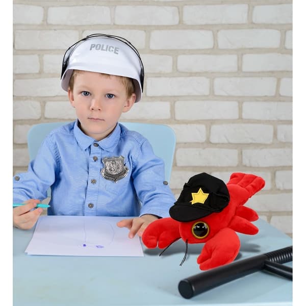 Dollibu Lobster Big Eye Police Officer Plush Toy with Cute Cop Cap - 6 ...