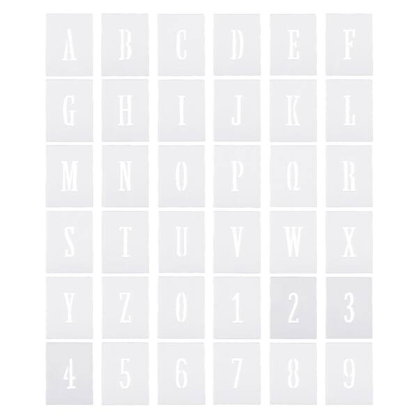 1 Inch Letter Number Stencils Alphabet Templates Set 1.5" Width, White ...