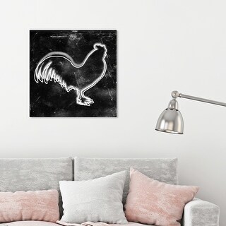 Oliver Gal 'Rooster' Animals Wall Art Canvas Print - White, Black - Bed ...