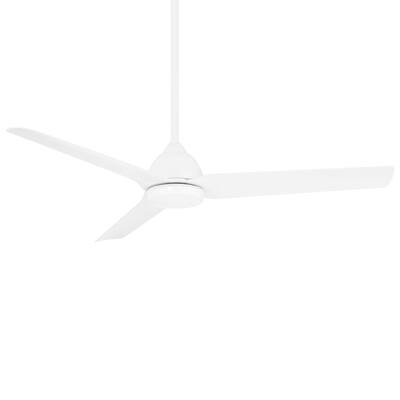 Mocha Indoor/Outdoor 3-Blade Smart Ceiling Fan 54in Matte White with ...