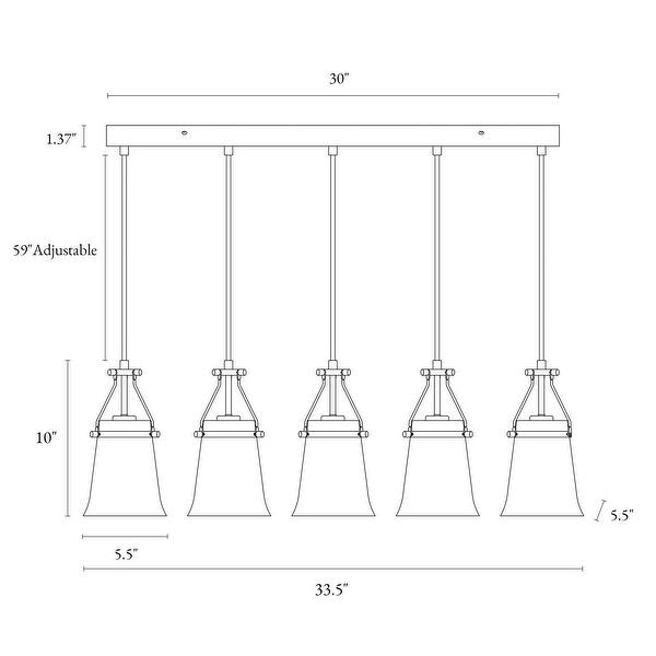 Haye Mid-Century Modern 5-Light Seeded Glass Chandelier Black Gold ...