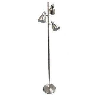 Metal 3-Light Tree Brushed Nickel Floor Lamp - 10" x 64" - Bed Bath ...