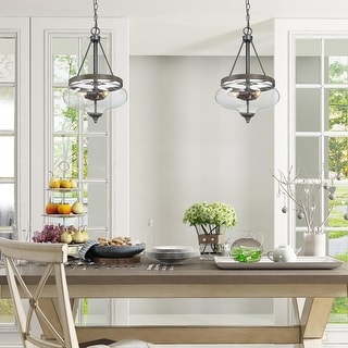 Modern Farmhouse 1-Light Bowl Glass Kitchen Island Pendant Lights for ...