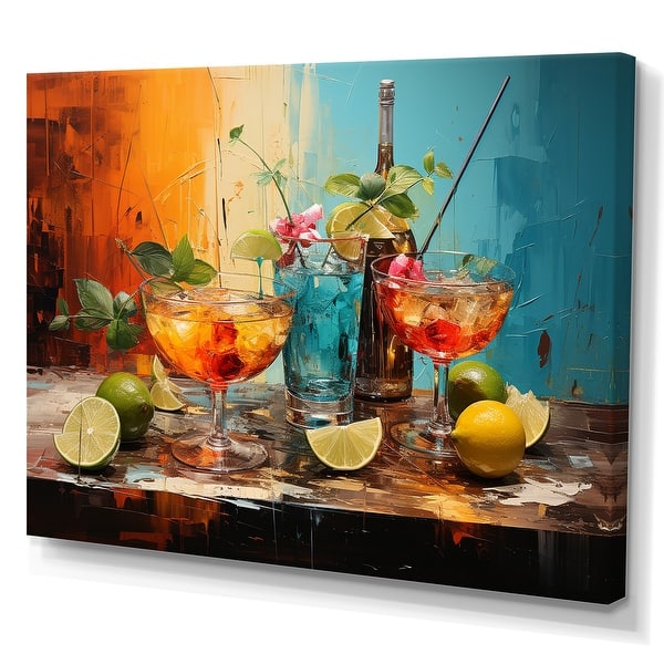 Designart "Mixologists Palette Cocktail Collage" Cocktails Wall Art ...