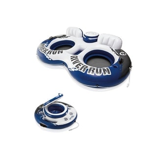 Intex River Run II Inflatable 2 Person Pool Tube Float & Beverage ...