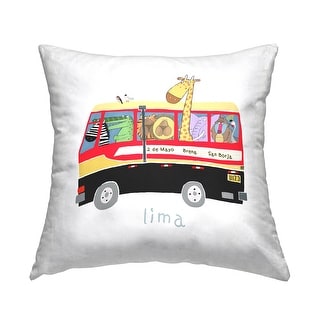 Stupell Lima Travel Bus Fun Animals Printed Throw Pillow Design by ...