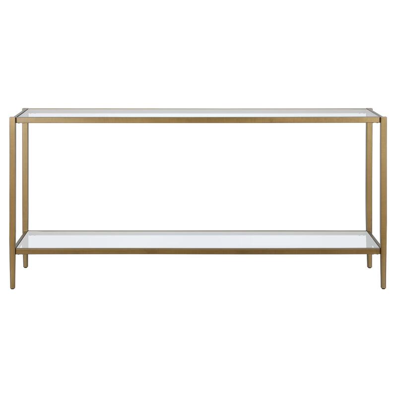 Hera 64'' Wide Rectangular Console Table with Glass Shelf - 64" Wide ...