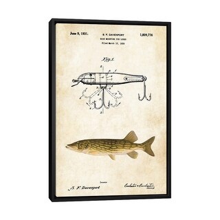 iCanvas "Northern Pike Fishing Lure" by Patent77 Framed Canvas Print ...