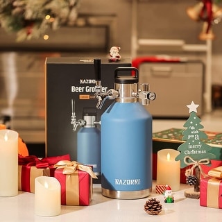 Razorri 64oz Stainless Steel Beer Growler, Double-Wall Vacuum Insulated ...