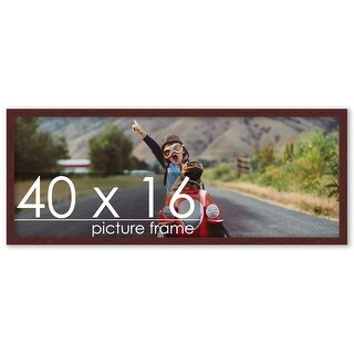 40x16 Traditional Walnut Complete Wood Panoramic Frame with UV Acrylic ...