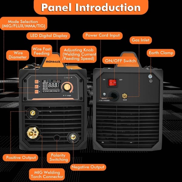 IRONMAX 110/220V Stick Welder 160 Amp Digital Inverter IGBT Welding ...