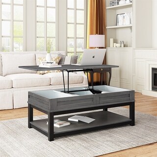 Merax Lift Top Coffee Table with Inner Storage Space and Shelf - Bed ...