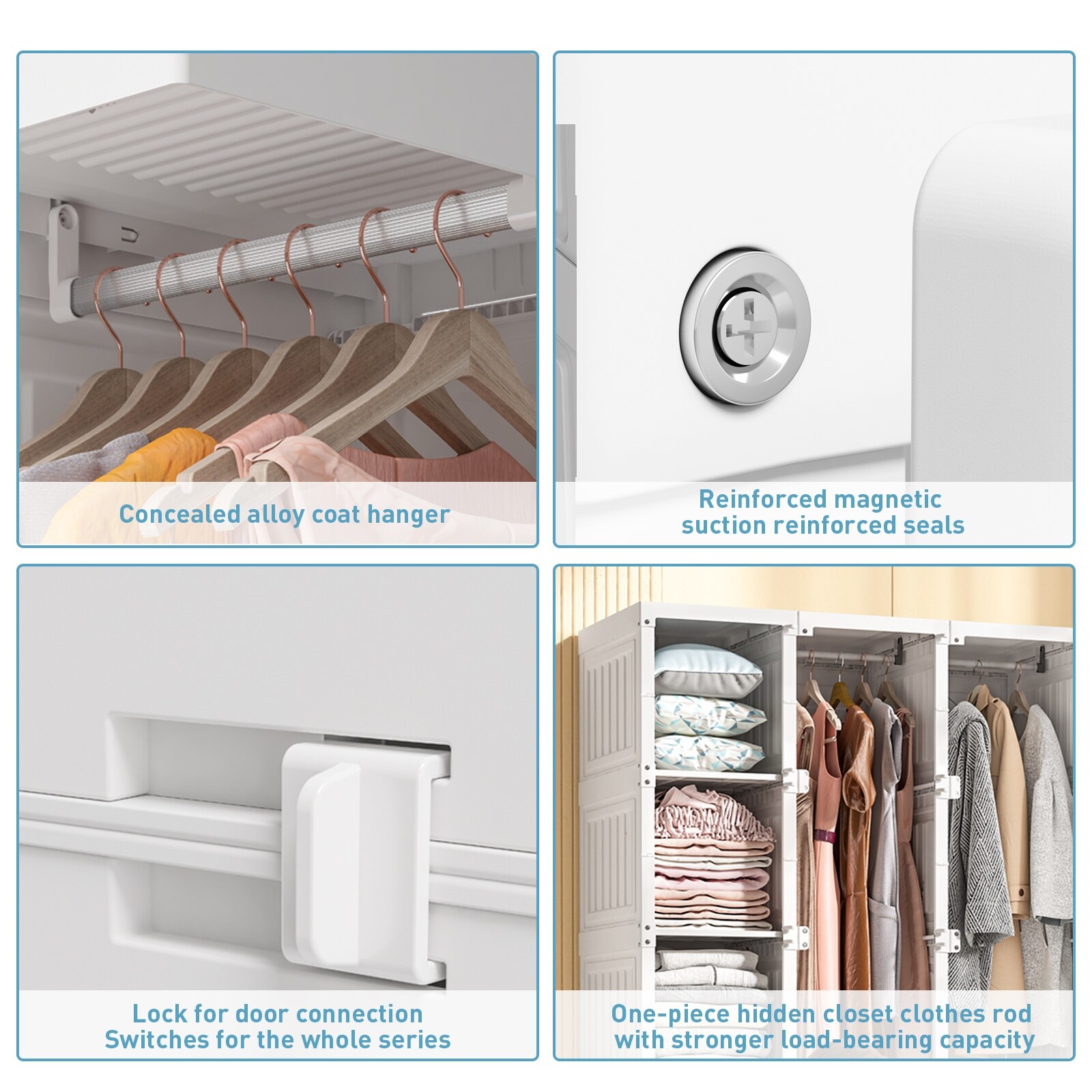 Portable closet with lock store