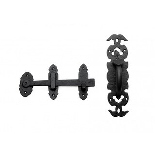 Gate Flip Latch 12" Black Iron Two Sided Flip Locks Barn Door and Fence ...