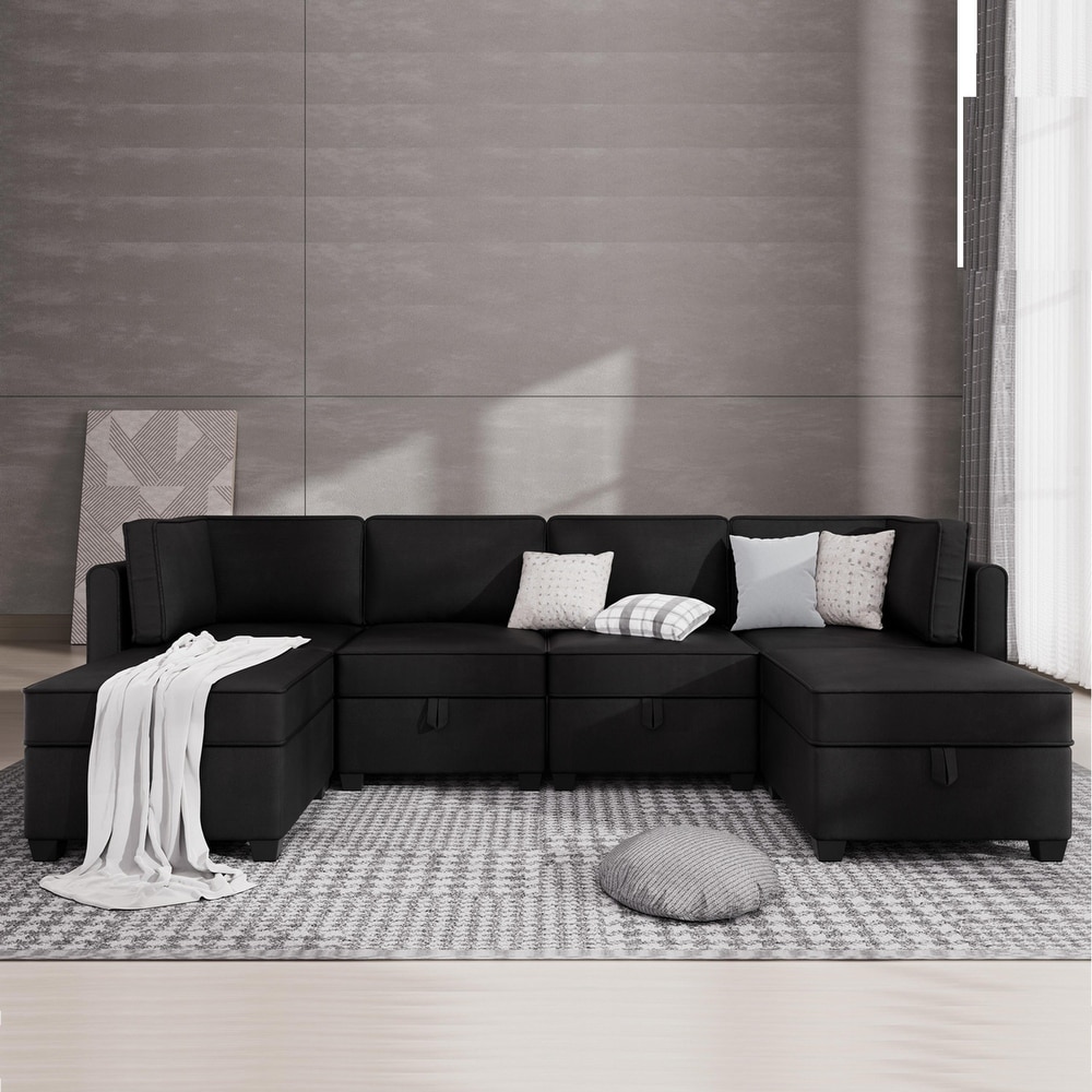 Black U-Shape Sectional Sofas - Bed Bath & Beyond
