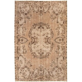 ECARPETGALLERY Hand-knotted Color Transition Grey, Tan Wool Rug - 6'4 x ...
