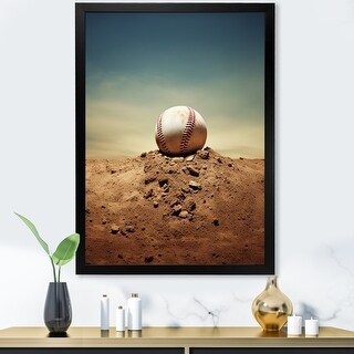 Designart "Baseball Pitchers Mound I" Baseball Framed Wall Art Living ...