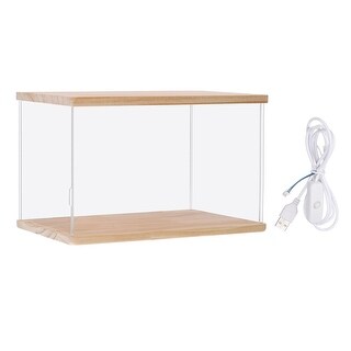 Acrylic Display Case with LED Light, 14"x6"x8" Clear Display Box ...