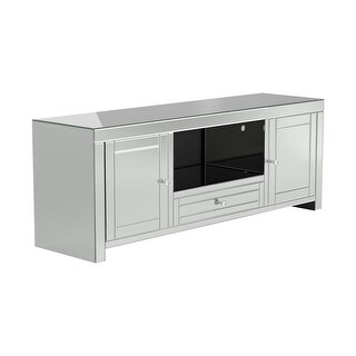 Coaster Furniture Casper Silver 2-door TV Console with Crystal Handles ...