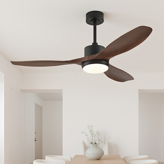 52 inch Quiet Ceiling Fan Light with Remote, 20W 3-Color LED, DC Motor ...