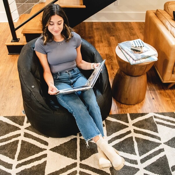 Big Joe Milano Vegan Leather Bean Bag Chair with Massage Function Bed Bath Beyond 28285606