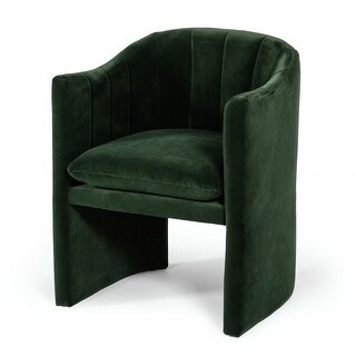 Dark Green Velvet Modern Curvilinear Dining Chair - Bed Bath & Beyond ...