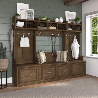 Woodland Full Entryway Storage Set with Coat Rack by Bush Furniture ...