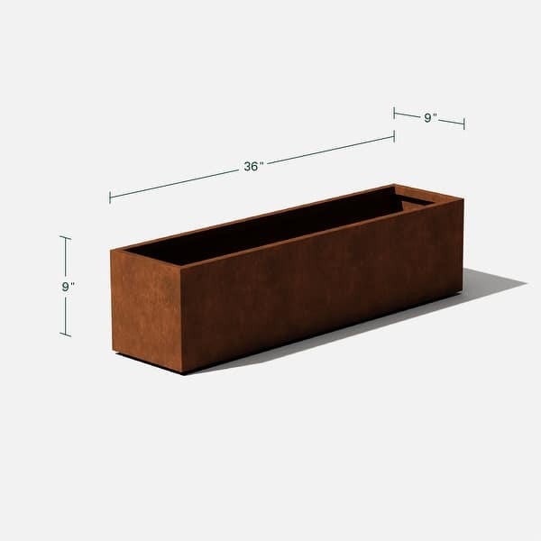 Corten Steel Window Box Planter- - Bed Bath & Beyond - 35210363