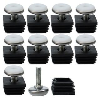 Furniture Glide Leveling Feet 25x25mm Square Tube Inserts Kit 10 Sets ...
