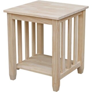 Mission Tall End Table , Solid Real Wood, Sturdy Parawood, DIY, Paint ...