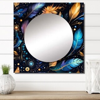 Designart "Cosmic Nomad Boho Pattern III" Modern Wall Mirror - Floral ...