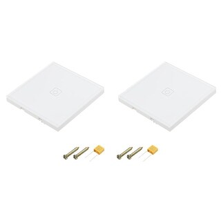 Touch Lamp Switch 1 Gang 1 Way Tempered Glass Panel White Pack of 2 ...