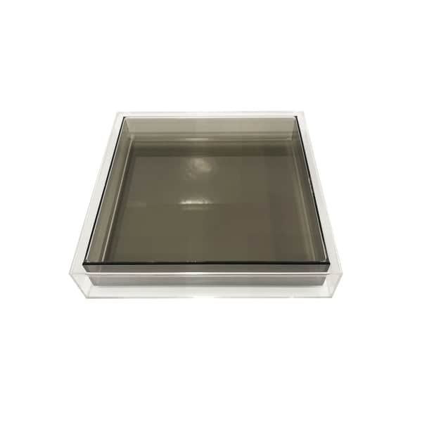 Grey Encased Lucite Tray - 10x10x1.8 - Bed Bath & Beyond - 36108784