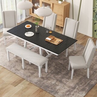 Classic & Generous Design Dining Table Setwith two 12"W Removable ...