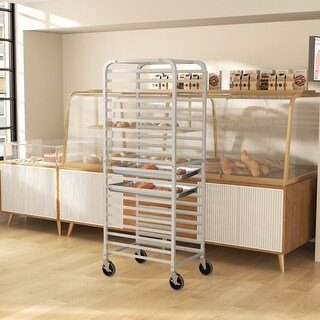 20-tier Bun Pan Speed Rack with Lockable Rubber Wheels - 26.5" x 24" x ...