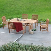 Cambridge Casual Leon 6-Piece Teak Patio Extendable Dining Set - On ...