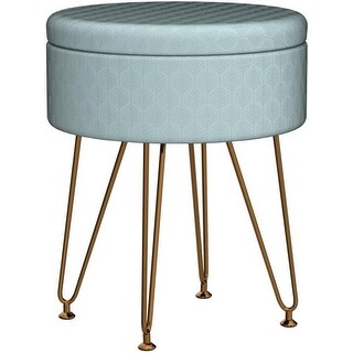 Foot Stool Storage with Removable Lid Round Sofa Stools Foot - Green ...