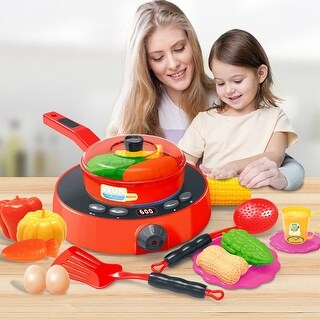 Children's Kettle Induction Cooker Set (With Light And Music) Play Food ...